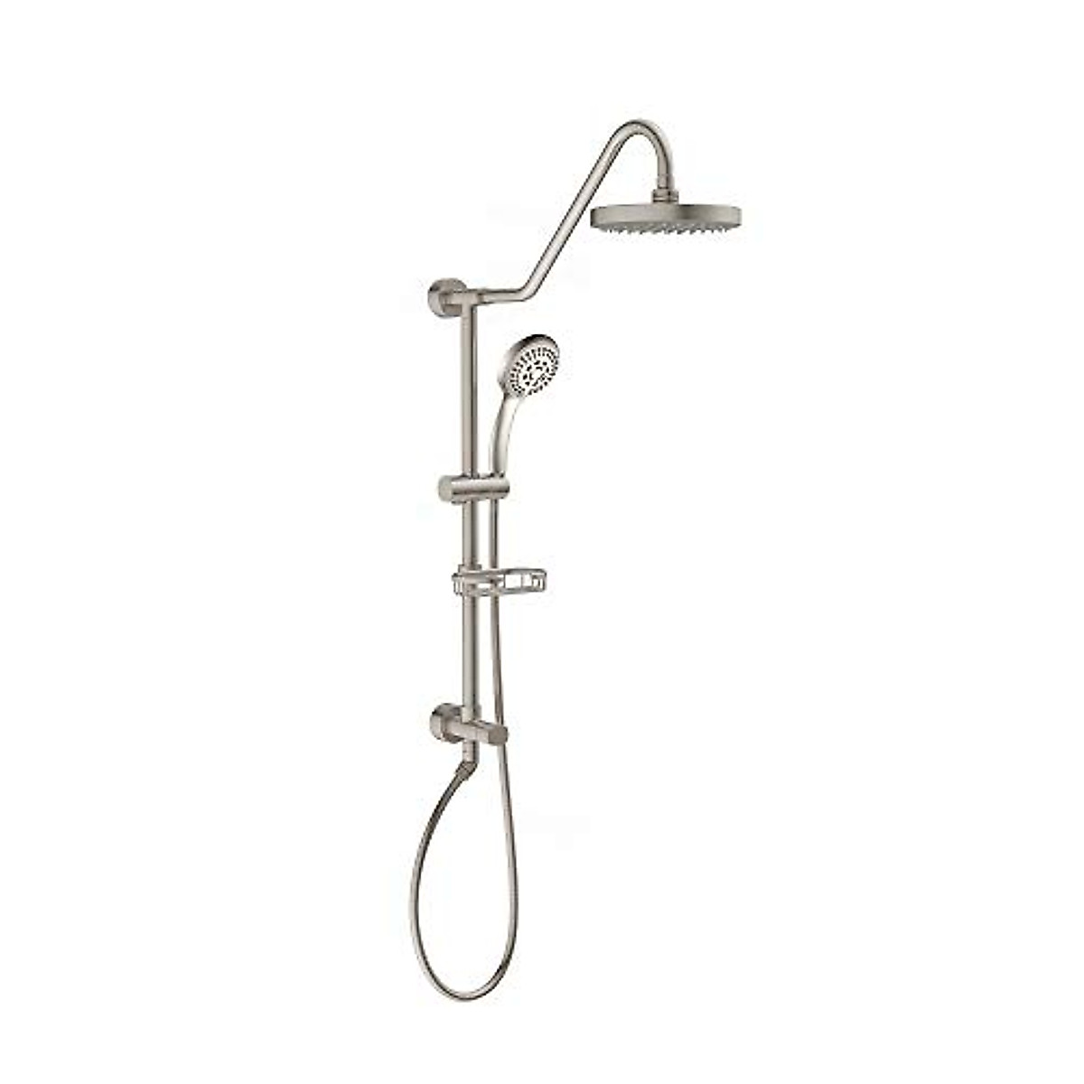 PULSE ShowerSpas 1011-III-BN Kauai III Shower System with 8" Rain Showerhead, 5-Function Hand Shower, Adjustable Slide Bar and Soap Dish, Brushed Nickel Finish