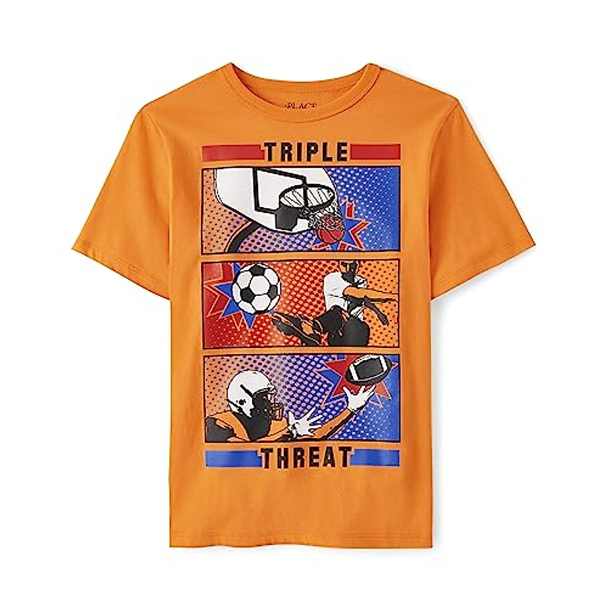 The Children's Place,Short Sleeve Sports Graphic T-Shirt,Carrot Stick,Medium (7/8)