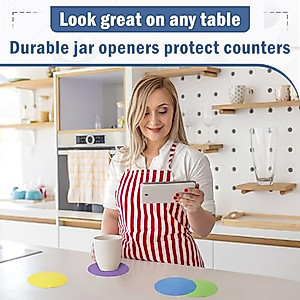 Aixoom Rubber Jar Opener Pads Set of 4, Round Heat-insulated Non-Slip Gripper Pads for Jars, Kitchen Tool for Easy Opening (Circle)
