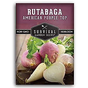 Survival Garden Seeds - American Purple Rutabaga Seed for Planting - Packet with Instructions to Plant and Grow Brassica Napus in Your Home Vegetable Garden - Non-GMO Heirloom Variety