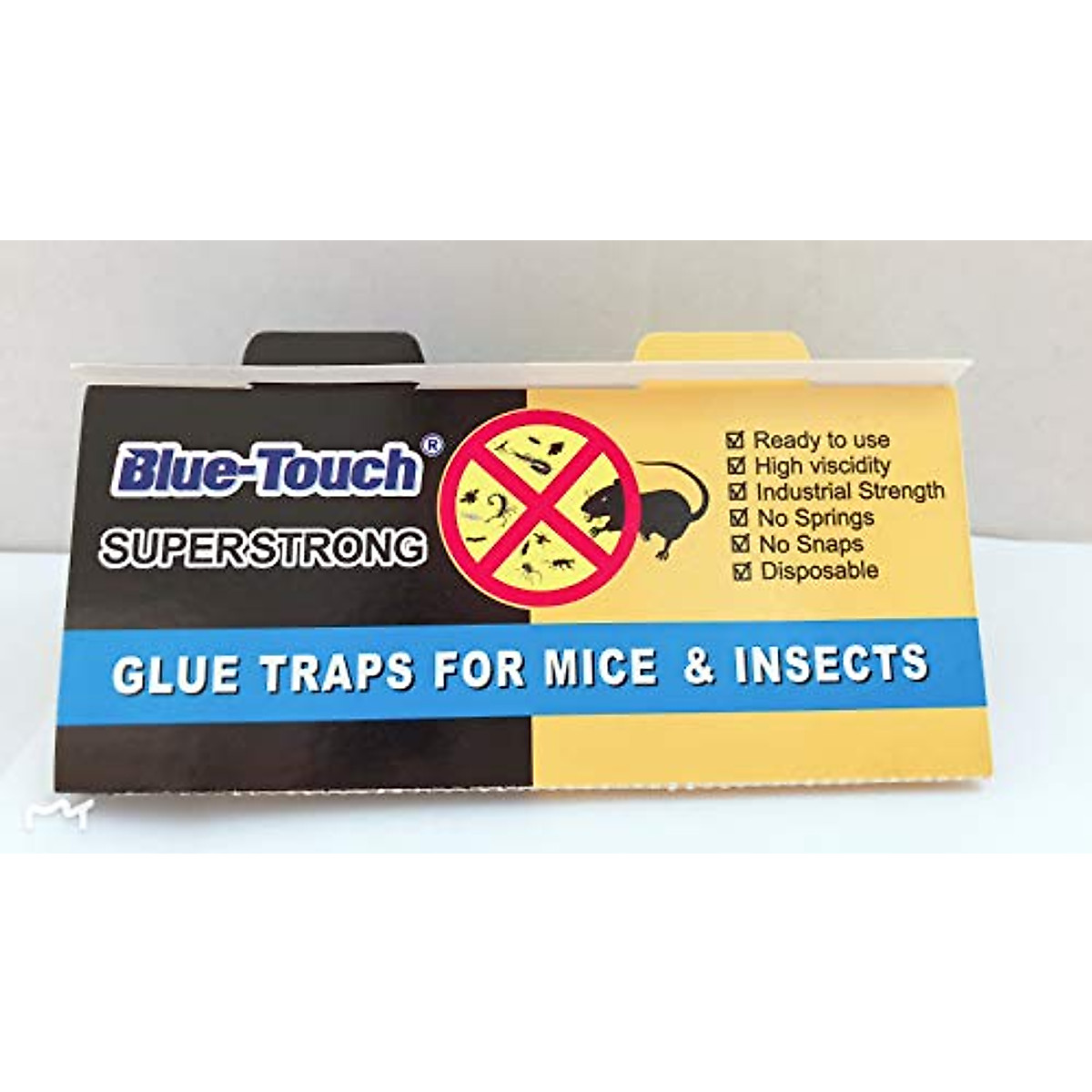 Blue-Touch Mouse Glue Traps, Peanut Butter Scented Best glue traps glue boards for mice, insects and crawling pests. 8.5x5.5 inches, 1.1 OZ – 100 Traps/Box
