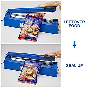 Boshen 8 Inch Impulse Heat Sealer Poly Mylar Plastic Bag Sealer Manual Heat Sealing Machine Home Restaurant Food Snacks Storage Manual Packaging Machine (8 inch 200mm)