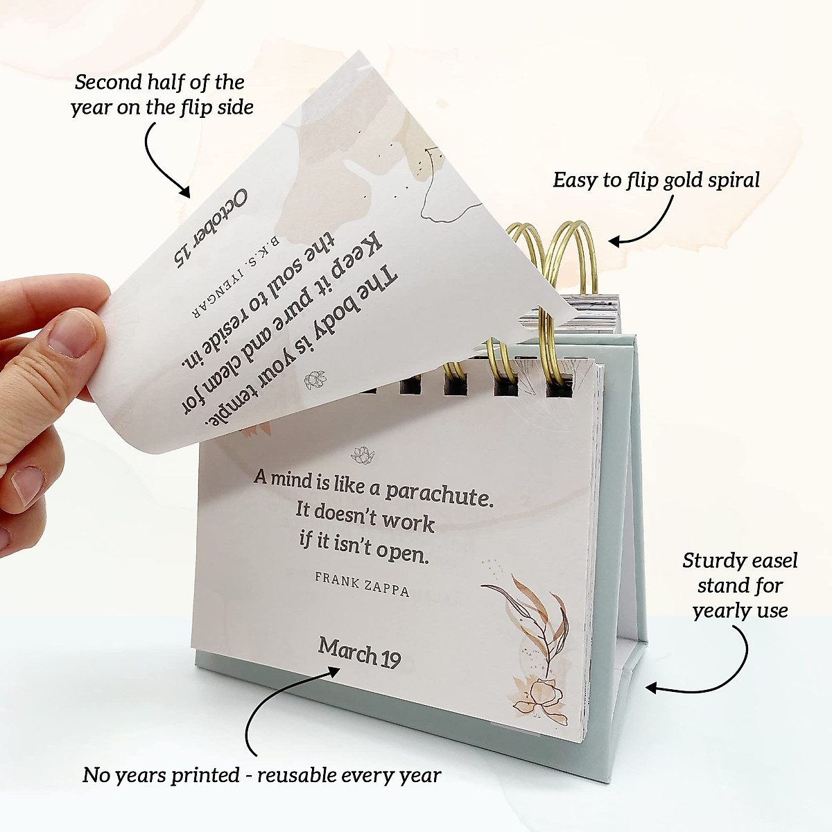 MESMOS Laptop Camera Cover Slide Cute Plants with Mindfulness Self Care Daily Calendar