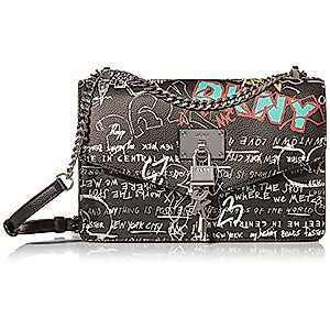 DKNY womens Dkny Elissa Lg Shoulder Bag, Black Graffiti, One Size US