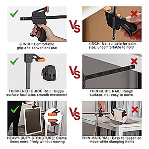 Housolution Right Angle Clamp, [2 PACK] Single Handle 90°Aluminum Alloy Corner Clamp with 6inch Bar Clamps, Right Angle Clip Clamp Tool Woodworking Welding Photo Frame Vise Holder - Silver Gray