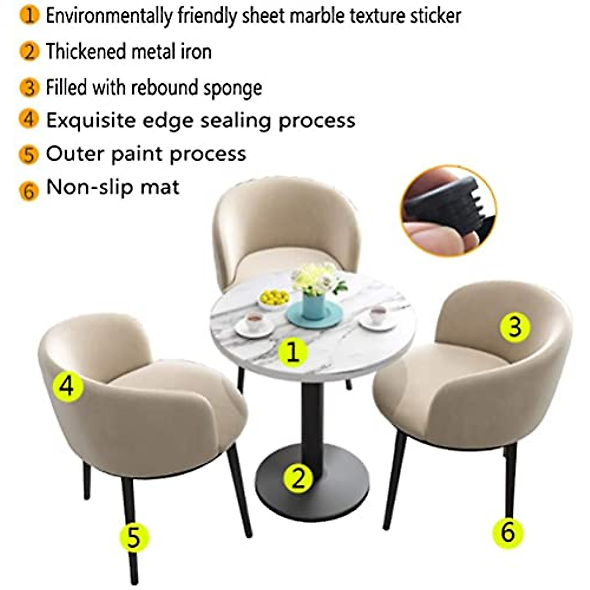 Office Conference Table, Office Business Hotel Reception Dining Table Set, Office Table and Chair Set Home Dining Room Living Room Balcony Sales Department Reception Area Negotiation Table (Color : Li