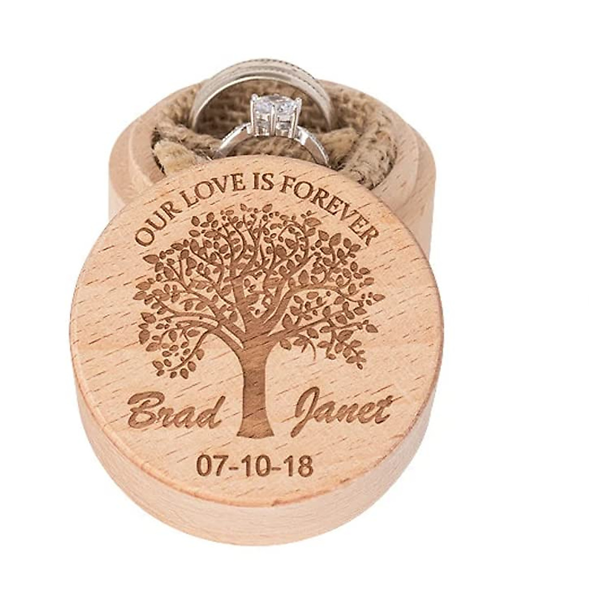 Personalized Wedding Ring Box, Wooden Ring Box, Ring Bearer Box, Wedding Ring Holder, Custom Ring Box, Engagement Ring Box
