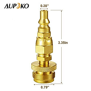 Aupoko 1lb Propane Disposal Adapter Fitting with 1/4" Quick Connect Disconnect Adapter, with 1/4’’ Male 1" x 20 Male Throwaway Cylinder Thread, for Portable BBQ Grill, Bubby Heater Hook Up RV Trailer