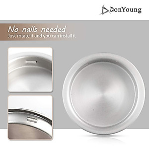 eutectic Collections Closet Door Pull - 4PCS Satin Nickel Snap-in Circular Sliding Pull Out for Pocket Bi-Pass Door Panels, No Nails Needed, 1-3/4" inches