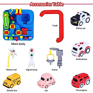 YEZI Car Adventure Toys, City Rescue Preschool Educational Toy Vehicle, Parent-Child Interactive Racing Kids Toy, Puzzle Car Race Tracks Parking Playsets for 3 4 5 6 7 8 Year Old Toddlers Boys Girls