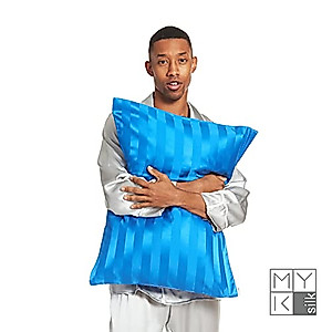 MYK Silk - Natural Silk Pillowcase with Cotton Underside for Hair and Facial, 19 Momme Navy Blue King