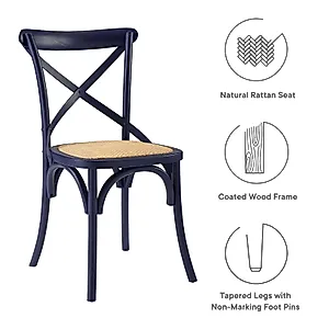 Modway Gear Side, Dining Chair, Midnight Blue