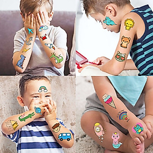 COKTAK 50 Sheets 800+ Patterns 3D Cute Temporary Tattoos For Kids Boys Girls Summer Style Cartoon Unicorn Dinosaur Small Temporary Tattoos Mermaid Animals Party Fake Tattoo Stickers Children Body Face
