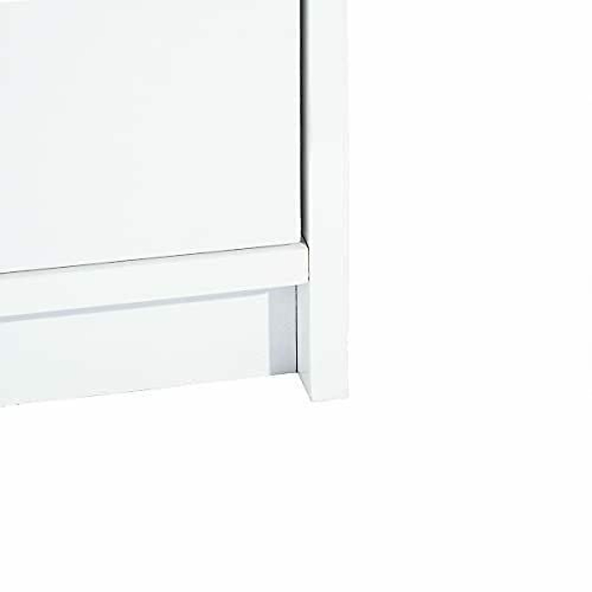 MAXCBD Nightstand Bedside Table Drawer Cabinet Floor Cabinets Storage with 4 Drawers for Bathroom Laundry Room Bedroom Fashion Pure Matt White Sleek Design Appearance Storage Tower Dresser