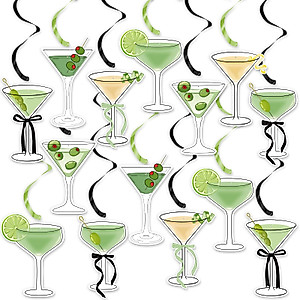 Martini Party Hanging Decorations, Martini Cocktail Cups Party Swirls Decorations for A Tini Bit Older Birthday Party Decorations, Martini Bachelorette Bridal Shower Party, Tini Bar Party Decorations