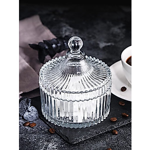 Glazed Glass Candy Dish with Yurt Shape Lid Cover Crystal Sugar Server Bowl Tin Candy Buffet Decorative Cookie Jar Box Bottle Food Storage Container