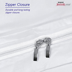 eBeddy Linens Duvet Cover Set Super King 108x98 Inch 100% Microfiber Soft and Breathable 3 Pieces Premium Comforter Cover Zipper Closure & Corner Ties, White Solid