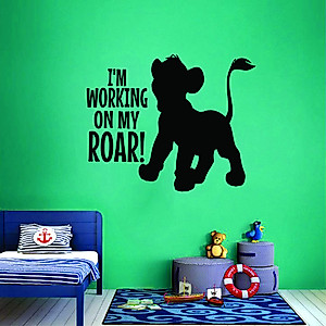 The Lion King Wall Decals for Kids Rooms Simba Mufasa Designs Decor Lions Boys Boy Childrens Creative Animated Vinyl Decal Removable Stickers for Bedrooms Artwork Creative Look Size 20x20 inch