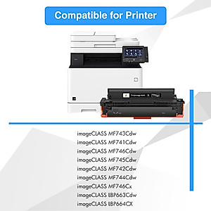 TRUE IMAGE Compatible Toner Cartridge Replacement for Canon 055H 055 Toner Canon Color ImageCLASS MF743Cdw MF741Cdw MF746Cdw MF743 MF740C MF745Cdw LBP664Cdw LBP660C Series Printer (Black, 1-Pack)