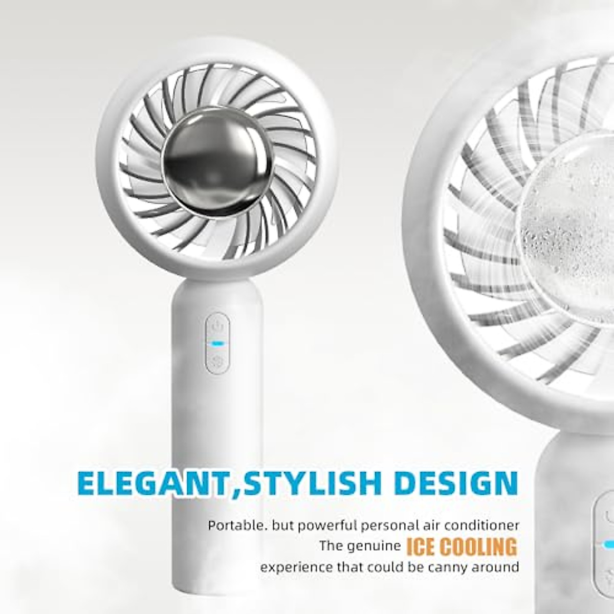 SpaLoo Portable Handheld Fan, Rechargeable Air Conditioner Fan, 3 Speed Adjustable Cooling Fans That Blow Cold Air, Gifts For Women Men Travel/Camping/Outdoor