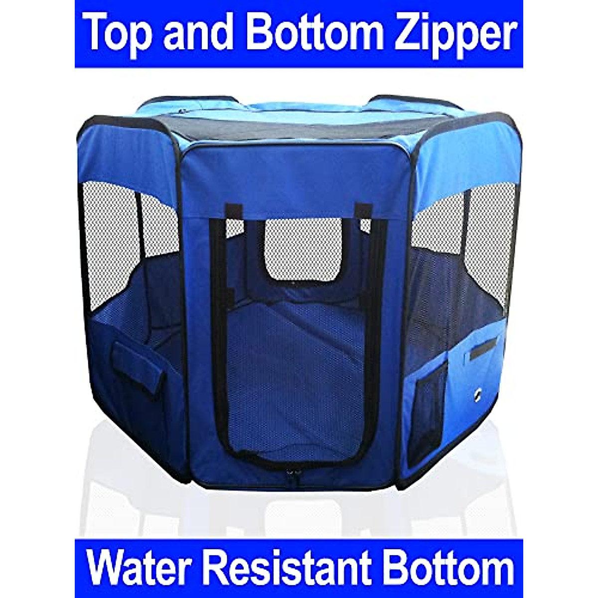 Portable Pet Playpen 45 * 45 * 22" Premium Large Size Puppy Kennel - Best for Small and Medium Size Dogs and Cats - Simple Folding Design for Easy Storage