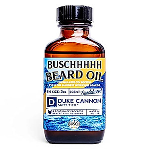 Duke Cannon Supply Co. Busch Beard Oil, 3oz, Sandalwood Scent - Softening, Conditioning Beard Oil Made With Busch Beer