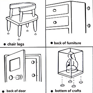 40pcs Round Heavy Duty Nail-on Felt Pad for Furniture Chair Table Leg Feet Floor Protectors Slide Smoothly (Black, Pad Diameter 20mm)