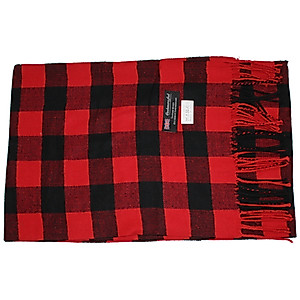 Ted and Jack - Jack's Classic Cashmere Feel Buffalo Check Scarf in Black and Red