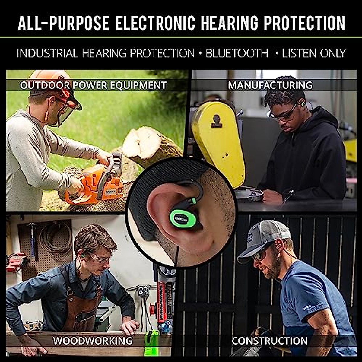 ISOtunes PRO 2.0 Listen Only Earbuds: Bluetooth 5.0 Earplug Headphones. 27dB Noise Reduction Rating, 16 Hour Battery, 79dB Volume Limit, OSHA Compliant Hearing Protection