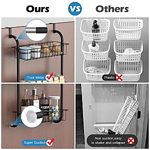 melos Over The Door Pantry Organizer Rack, 6-Tier Heavy-Duty Metal Back Of Door Shelf Organizer, Over The Door Hanging Spice Rack With 6 Full Baskets - Cans, Storage, Closet, Bathroom, Kitchen, 15in