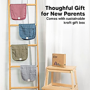 5-Pack Muslin Burp Cloths for Baby Boys, Girls - Organic Baby Burp Cloths, Burp Clothes for Baby Girl, Boy, Neutral Burp Cloths, Burping Cloths for Babies, Burp Rags, Bamboo Cotton Burp Cloth (Corals)