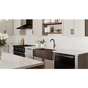 FSW1100 LUXURY 33-INCH HEAVY 12-GAUGE DARK PATINA COPPER FARMHOUSE SINK, INCLUDES ACCS, FLAT FRONT