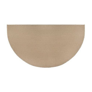 Plow & Hearth 27"x48" Half Round Fireproof Hearth Rug | Tan | Double Layer Fiberglass Fireplace Mat | Protect Home Décor Hardwood Floor and Carpet from Sparks and Embers Wood Stove