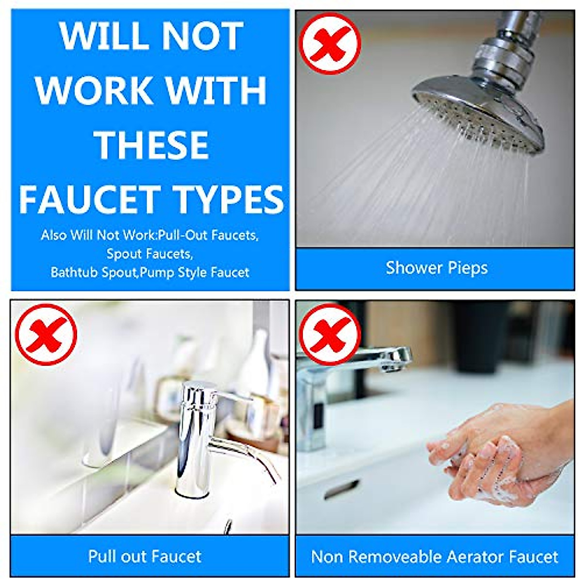 7 Pieces Faucet Adapter Kit, Kitchen Sink Brass Aerator Adapter Male/Female Faucet Adapter to Connect Garden Hose, Water Filter, Standard Hose via Diverter