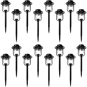 Home Zone Security Pathway & Garden Solar Glass Lights Stainless Steel (16-Set)