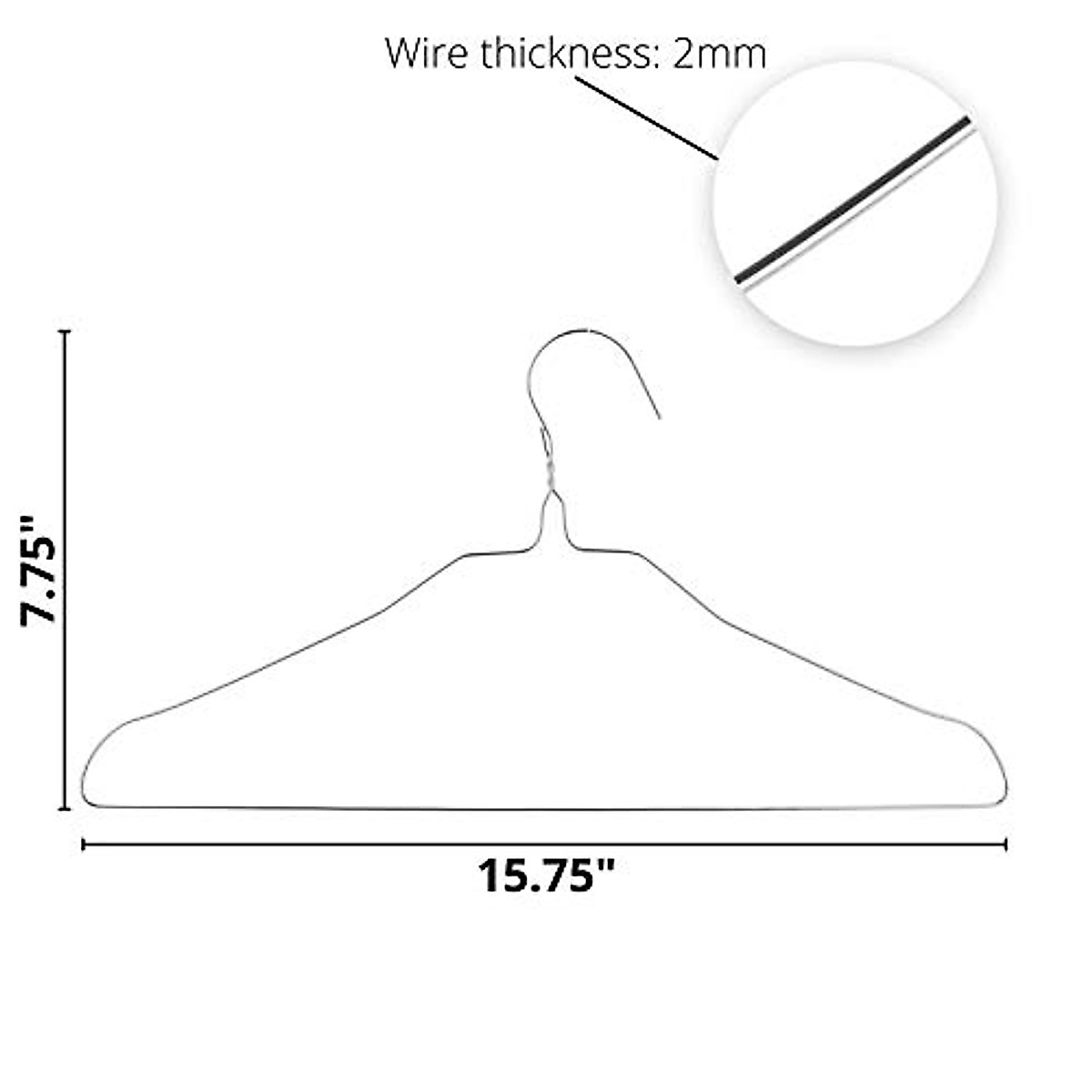 Mr. Pen- Wire Hangers, 10 Pack, Metal Hangers, Wire Hangers for Clothes, Wire Coat Hangers, Metal Clothes Hanger, Silver Hangers, Shirt Hangers, Slim Hangers, Thin Hangers, Standard Hangers