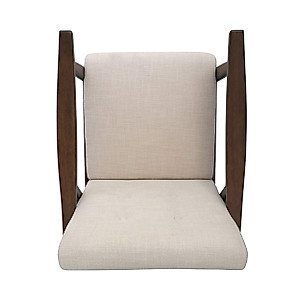 Christopher Knight Home Aurora Mid-Century Modern Accent Chair, Rubberwood, Beige, Brown