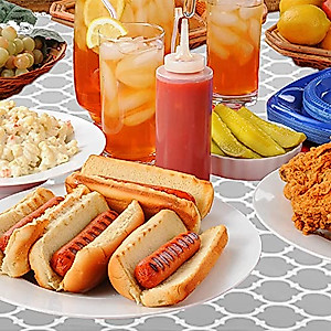 3 Pieces Picnic Table and Bench Fitted Tablecloth Cover Picnic Table Cover with Bench Covers for Picnics Indoor and Outdoor Dining (Gray Moroccan Pattern)