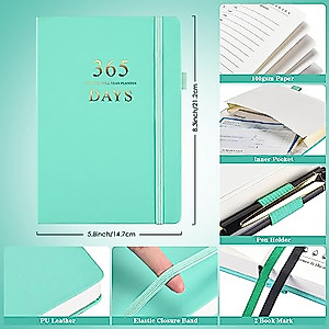 Planner, Undated Daily Planner with To Do List, 365 Days Planner for ADHD, Agenda for Women Men, Hourly Planner Notebook for Goal Setting, Productivity Organizer with Calendar, 8.3" x 5.8" (Blue)
