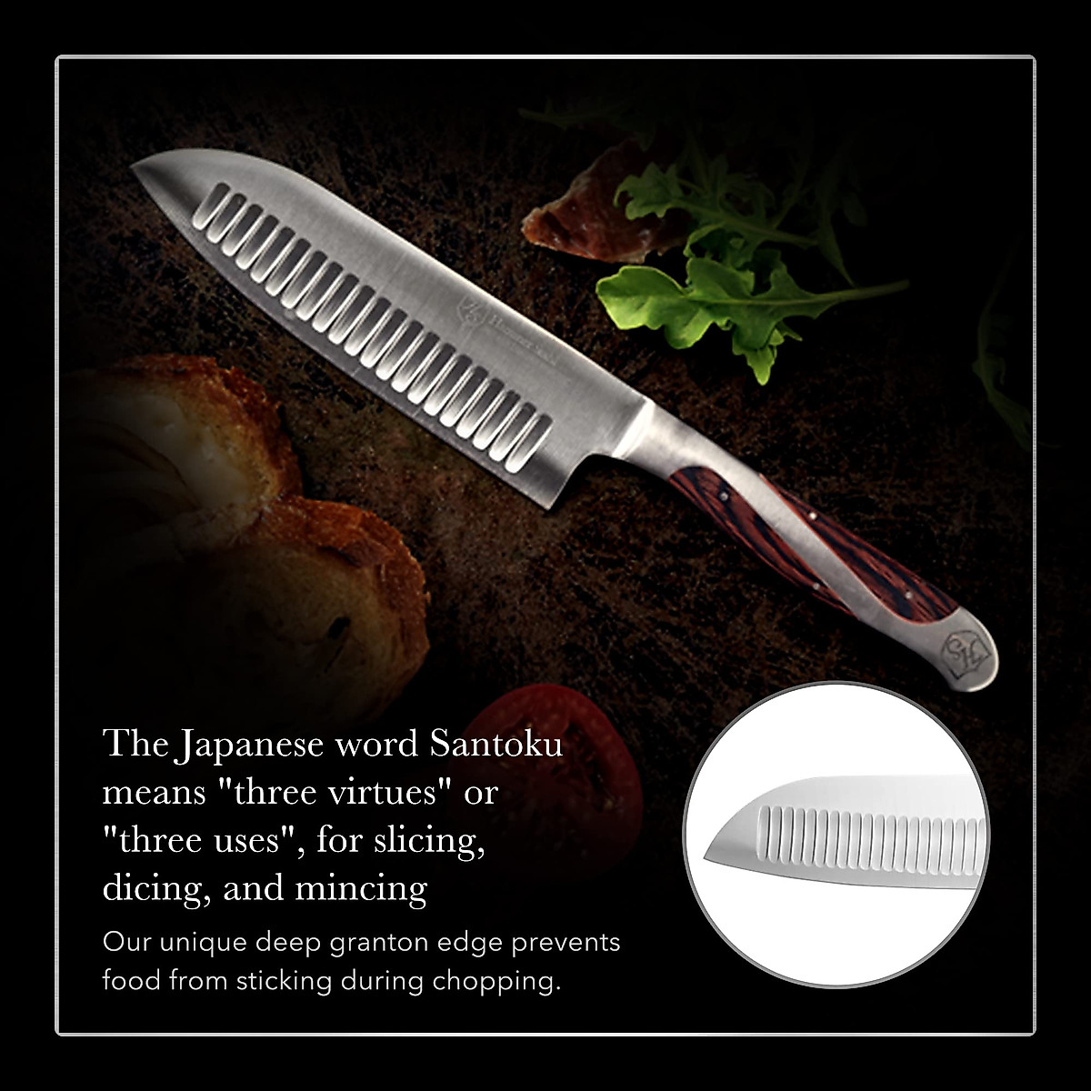 Hammer Stahl 4.5 Inch Japanese Style Santoku Knife High Carbon Stainless Steel Kitchen Knife | Razor Sharp Multipurpose Chopping Knife for Meat, Vegetable & Fruit with Ergonomic Handle & Gift Box