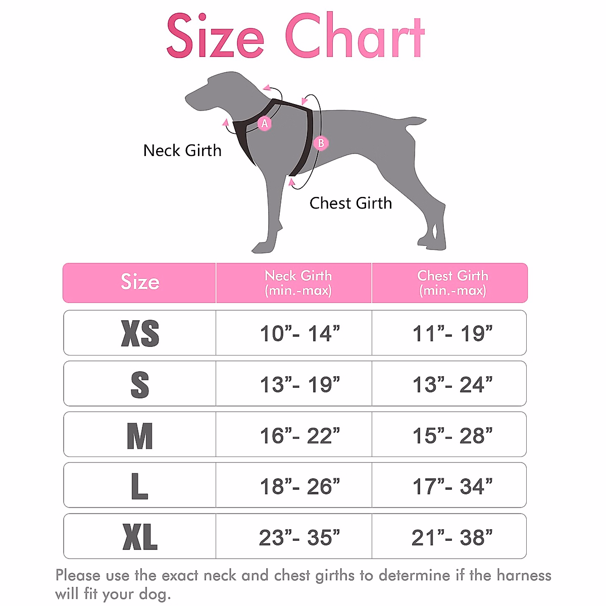 rabbitgoo No-Pull Pet Harness with 2 Leash Clips, Adjustable Soft Padded, Reflective No-Choke Pet Oxford Vest with Easy Control Handle for Large Dogs, Pink, L