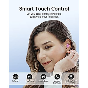 GIEC Mini Wireless Earbuds Big Bass Noise Cancelling Headphones Bluetooth 5.3 Small Ear Fit Light Earphones IPX5 Waterproof 48Hrs Playtime Stereo Ear Buds with Mic and Charging Case for iPhone/Android