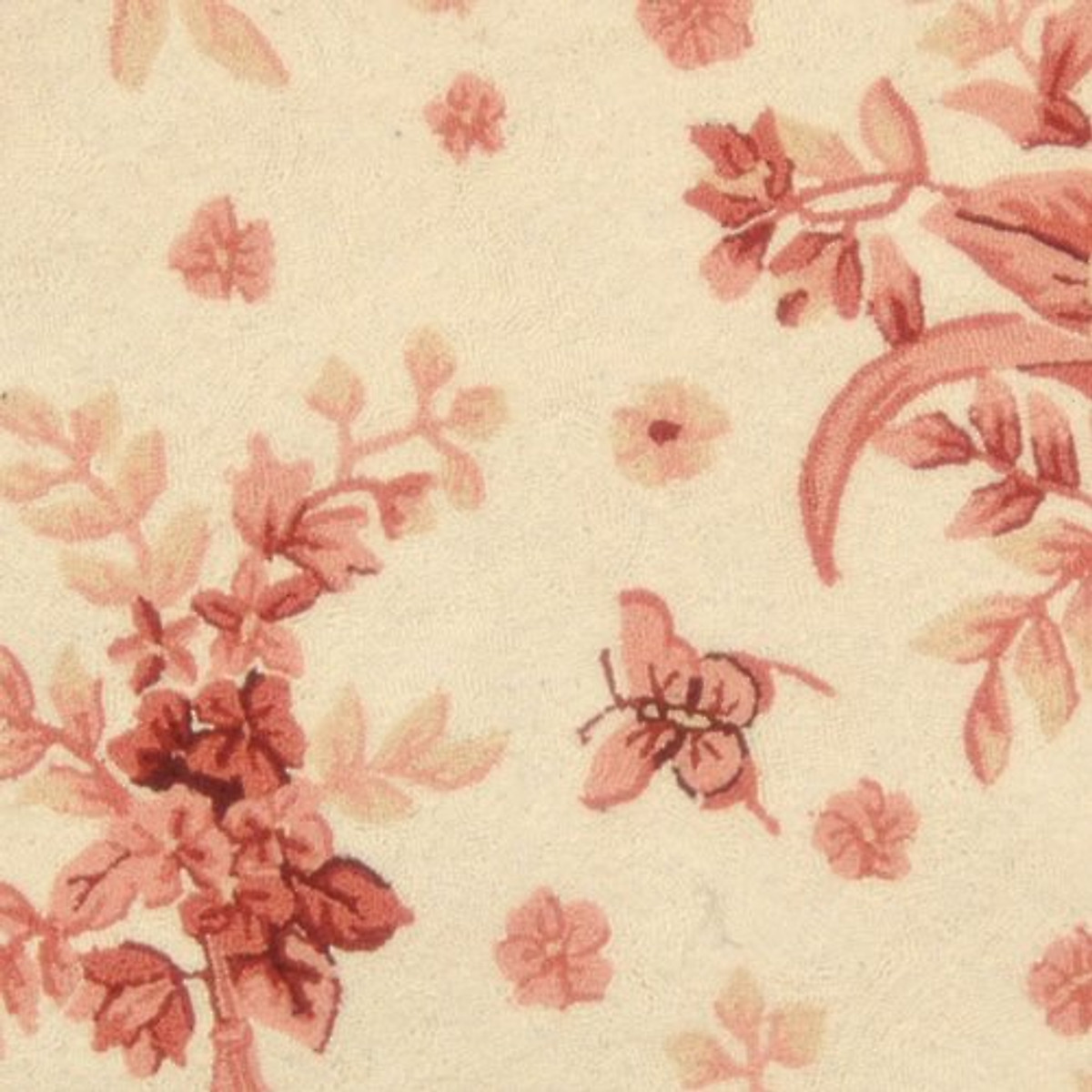 SAFAVIEH Chelsea Collection 5'6" Round Ivory / Rose HK250C Hand-Hooked French Country Wool Area Rug