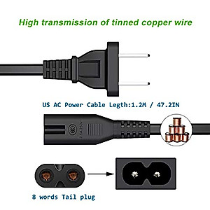TKDY AC-L100 for Sony Handycam Camcorder Charger, ACL100 Power Adapter Supply Cord for DCR TRV128 TRV103 TRV130 TRV150, CCD-TRV108 TRV308 Replace AC-L10A L10B L15A L15B L100A L100B L100C.