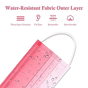 NiHealth 60PCS Adult Disposable Face Mask Pack, Rainbow Pattern with 4 Designs, Individually Wrapped, 3-Layer Comfortable and Breathable Non-Woven Fabric Coverings (Mixed Macaron Gradient Colors)