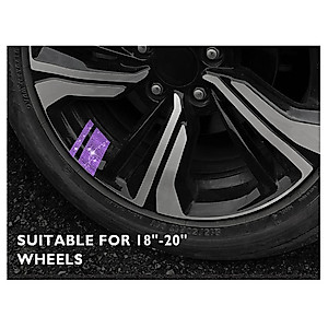 8Pcs Bling Wheel Rim Decals,Rhinestone Reflective Stickers Car Decorations,Self-Adhesive Universal Tire Rim Stickers for 16-21 Inch Wheels Tire Rim(Purple)