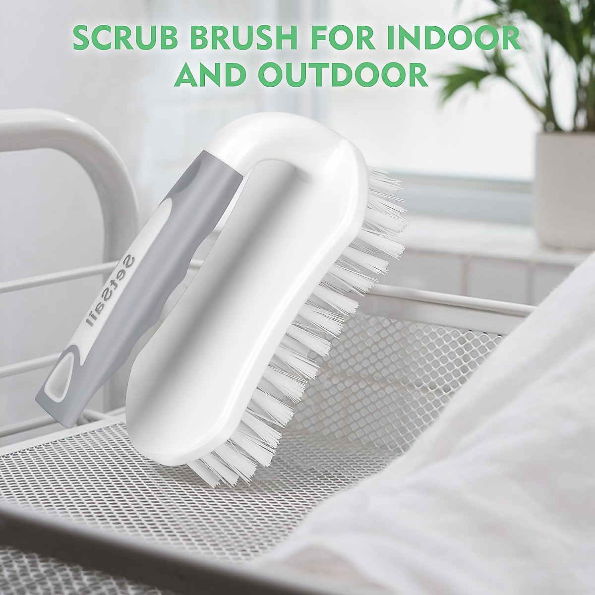 SetSail Scrub Brush, Heavy-Duty Scrub Brushes for Cleaning with Stiff Bristles Cleaning Brush for Shower, Bathroom, Carpet, Kitchen and Bathtub Scrubber - 2 Pack