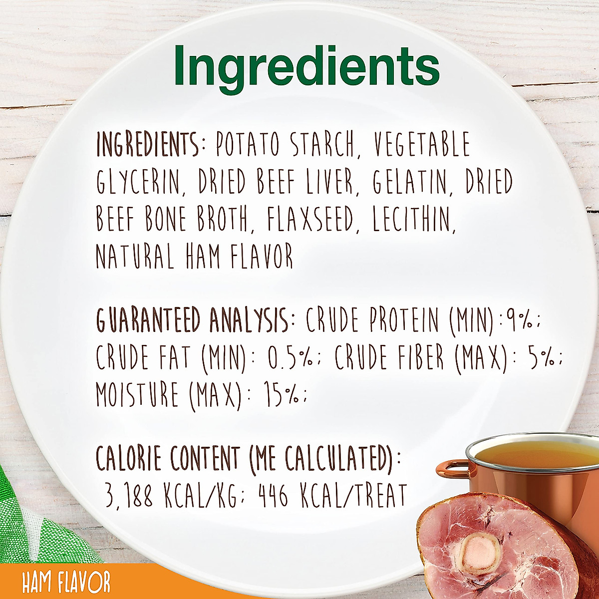 Nylabone Healthy Edibles Broth Bone Natural Dog Chews Long Lasting Treats Ham Flavor Large/Giant - Up to 50 lbs. (1 Count)