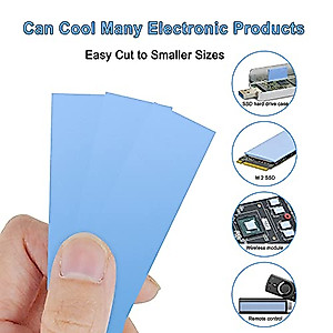 A ADWITS [ 9-Pack ] Thermal Conductive Silicone Pads, Soft Safe Simple to Apply for SSD CPU GPU LED IC Chipset Cooling -Blue