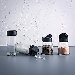 Salt and Pepper Shakers - Home and Kitchen Utensils - Perfect Salt and Pepper Dispenser Set for Your Seasoning - Set of 4 Bottles